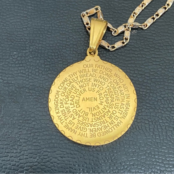 Jewelry | Lords Prayer Our Father Praying Hands Medallion Pendant 18 ...